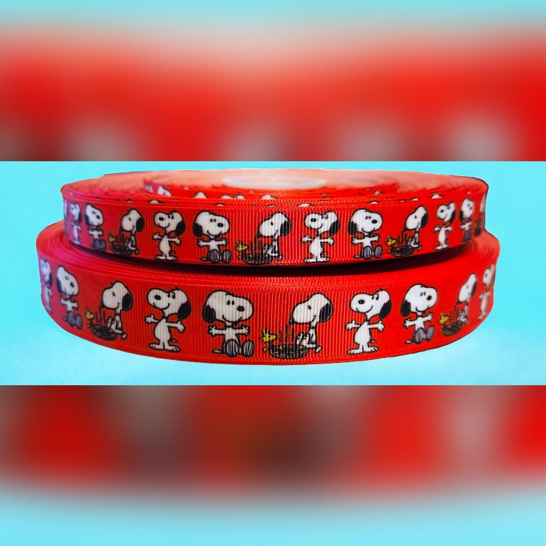 5/8" or 7/8'' Dog Ribbon. Snoopy Dog. Red Doggie Ribbon ...
