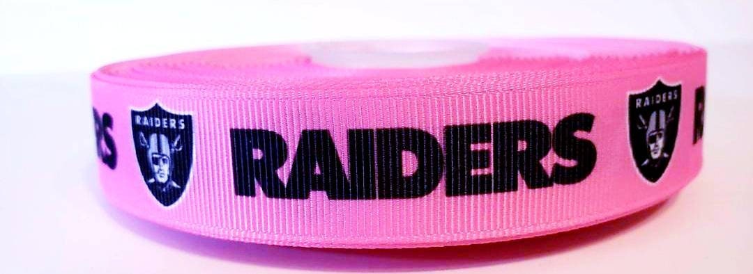 7/8" Los Angeles Raiders Pink Grosgrain Ribbon. NFL Football? Sports T ...