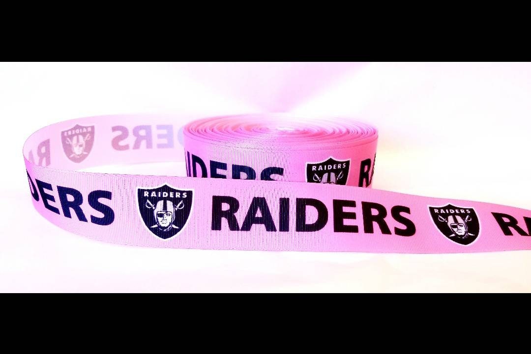 1.5" Los Angeles Raiders Pink Grosgrain Ribbon. NFL Football? Sports T ...