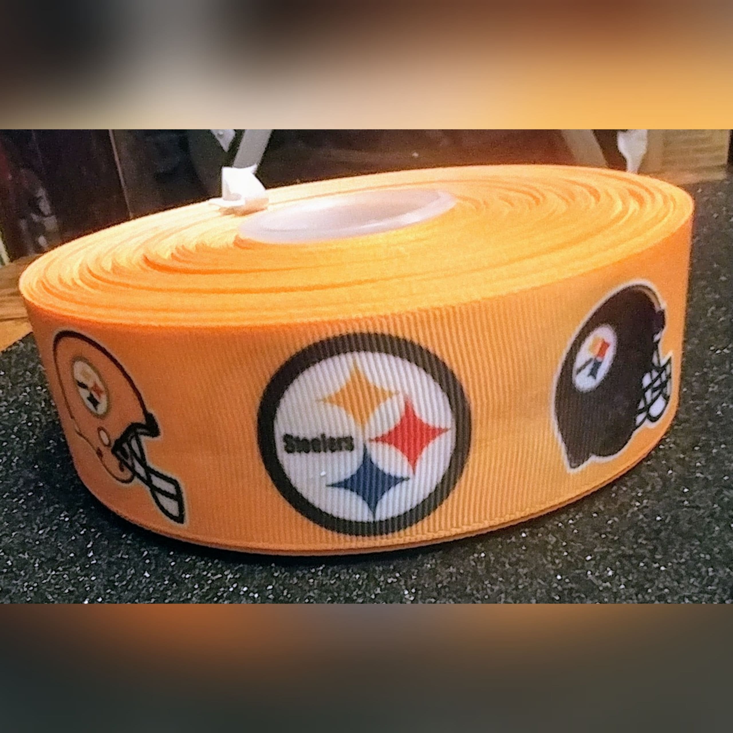 1.5" Pittsburgh Steelers Bright Yellow Mustard Gold Grosgrain Ribbon ...