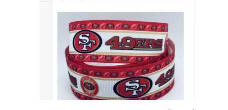 1.5" San Francisco 49ers Grosgrain Ribbon. NFL Football Sports Teams ...